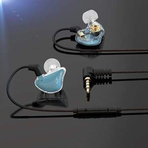 BASN Bmaster Triple Drivers in Ear Monitor Headphone with Two Detachable Cables Fit in Ear Suitable for Audio Engineer, Musician (Blue)