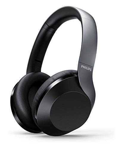 Philips PH805 Active Noise Canceling (ANC) Over Ear Wireless Bluetooth Performance Headphones w/Hi-Res Audio, Comfort Fit and 30 Hours of Playtime (TAPH805BK) (Renewed)