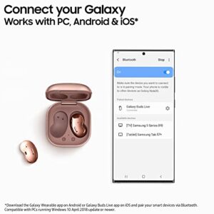 Samsung Galaxy Buds Live ANC TWS Open Type Wireless Bluetooth 5.0 Earbuds for iOS & Android, 12mm Drivers, International Model - SM-R180 (Buds Only, Mystic Bronze)