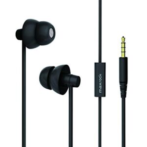 maxrock sleep earplugs – noise isolating ear plugs sleep earbuds headphones with unique total soft silicone perfect for insomnia, side sleeper, snoring, air travel, meditation & relaxation(black)