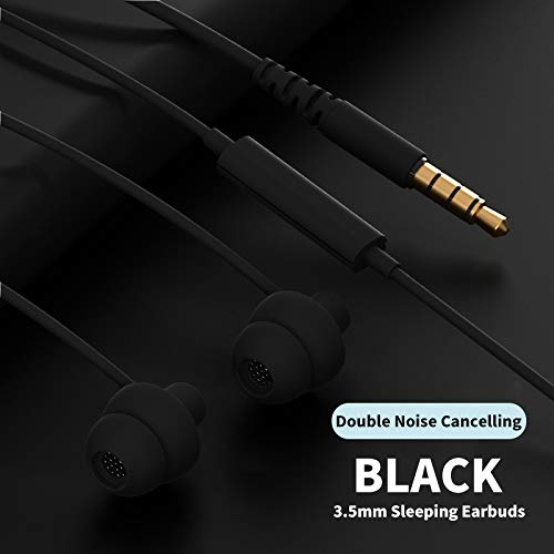 MAXROCK Sleep Earplugs - Noise Isolating Ear Plugs Sleep Earbuds Headphones with Unique Total Soft Silicone Perfect for Insomnia, Side Sleeper, Snoring, Air Travel, Meditation & Relaxation(Black)