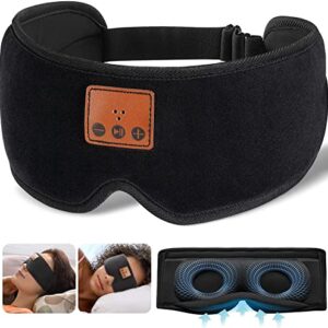 Sleep Headphones,Sleep Mask Bluetooth,Wireless Headphones for Sleeping,3D Light Blocking Music Eye Mask Bindfold Earbuds Cover with Adjustable Strap,Gifts for Men Women Insomnia Travel Nap Office