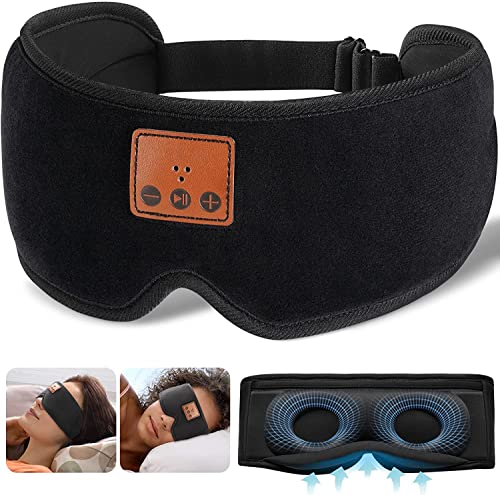 Sleep Headphones,Sleep Mask Bluetooth,Wireless Headphones for Sleeping,3D Light Blocking Music Eye Mask Bindfold Earbuds Cover with Adjustable Strap,Gifts for Men Women Insomnia Travel Nap Office