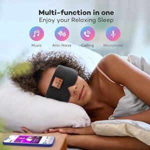 Sleep Headphones,Sleep Mask Bluetooth,Wireless Headphones for Sleeping,3D Light Blocking Music Eye Mask Bindfold Earbuds Cover with Adjustable Strap,Gifts for Men Women Insomnia Travel Nap Office