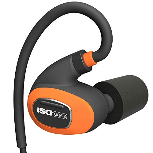 ISOtunes PRO 2.0 Bluetooth Earplug Headphones, 27 dB Noise Reduction Rating, 16+ Hour Battery, IP67 Durability, Noise Cancelling Mic, OSHA Compliant Professional Hearing Protector (Safety Orange)