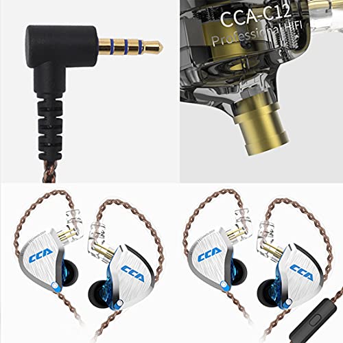 CCA C12 in Ear Monitor Headphones 5BA 1DD Hybrid HiFi IEM Earphones Noise Isolating Stereo Wired Earbuds for Musicians Audiophile Singers DJ