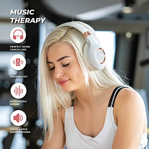 Bluetooth Headphones Over-Ear, PowerLocus Wireless Headphones, Hi-Fi Stereo Deep Bass, Soft Earmuffs Foldable Headphone with Built-in Microphone, Wireless and Wired Headset for Cell Phones,Tablets, PC