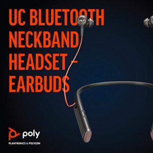 Poly Voyager 6200 UC - Bluetooth Dual-Ear (Stereo)Earbuds Neckband Headset - USB-A Compatible to connect to your PC Mac - Works with Teams, Zoom & more - Active Noise Canceling, Black (208748-01)