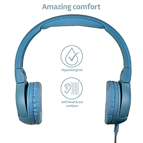 POGS Kids Wired Headphones | The Elephant | Foldable and Durable Headphones for Kids 3+ with Volume Control, Microphone, Volume Limiter 85 dB | Music-Sharing Function | (3.2ft, 3.5mm)