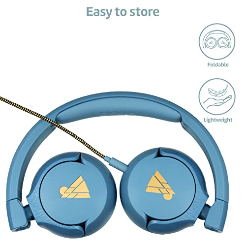 POGS Kids Wired Headphones | The Elephant | Foldable and Durable Headphones for Kids 3+ with Volume Control, Microphone, Volume Limiter 85 dB | Music-Sharing Function | (3.2ft, 3.5mm)