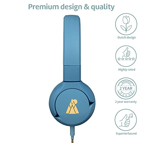 POGS Kids Wired Headphones | The Elephant | Foldable and Durable Headphones for Kids 3+ with Volume Control, Microphone, Volume Limiter 85 dB | Music-Sharing Function | (3.2ft, 3.5mm)