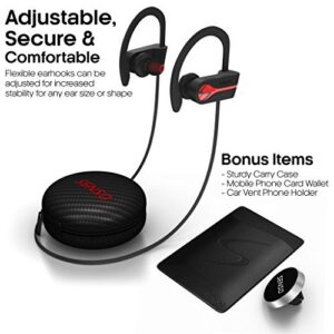 SENSO Bluetooth Headphones, Best Wireless Sports Earphones w/Mic IPX7 Waterproof HD Stereo Sweatproof Earbuds for Gym Running Workout 8 Hour Battery Noise Cancelling Headsets