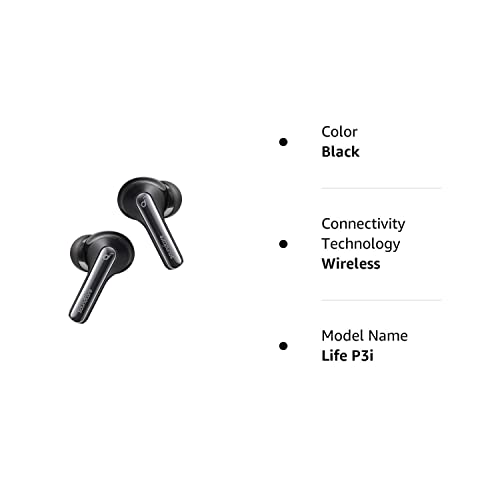 Soundcore by Anker Life P3i Hybrid Active Noise Cancelling Earbuds, 4 Mics, AI-Enhanced Calls, 10mm Drivers, Powerful Sound, App for Custom EQ, 36H Playtime, Fast Charging, Bluetooth 5.2 (Renewed)