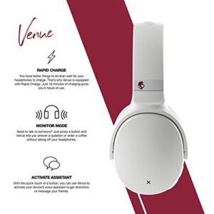 Skullcandy Venue Noise Cancelling Headphones for iPhone and Android with Microphone / 24 Hour Battery / Great for Music, School, Workouts and Gaming / Wireless Bluetooth Headphones - White