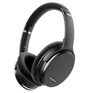 srhythm renewed nc35 noise cancelling headphones wireless bluetooth 5.0, fast charge over-ear lightweight headset with microphones,mega bass 50+ hours’ playtime