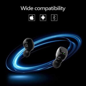 True Wireless Earbuds Bluetooth 5.0 Headphones in Ear with Metal Charging Case,Super Stereo,Noise Cancellation Mic, Touch Control, 42 Hours Playback for iPhone and Android (Matte Black)