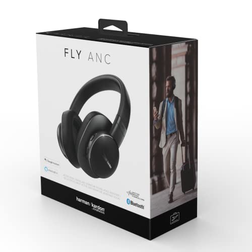 Harman Kardon Fly ANC Wireless Bluetooth Over-Ear Headphones with Active Noise Cancelling - Google Voice Assistant - Alexa Built-in (Retail Packaging)