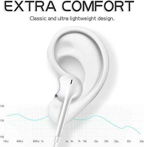 USB C Headphones HiFi Stereo USB Type C Earbuds in Ear Earphones Headset with Mic and Volume Control Compatible with Samsung Galaxy Google Pixel OnePlus 6T and More Type C Port Models