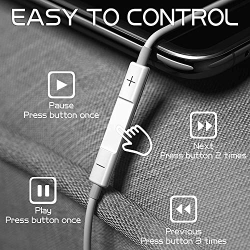 USB C Headphones HiFi Stereo USB Type C Earbuds in Ear Earphones Headset with Mic and Volume Control Compatible with Samsung Galaxy Google Pixel OnePlus 6T and More Type C Port Models