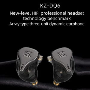 753 KZ‑DQ6 Earbuds Headphone,HiFi Stereo Noise Cancelling Wired Earbuds,10mm Dual & 6mm Single Magnetic Dynamic Unit Earphone with Detachable Cable for Gaming Sport Music