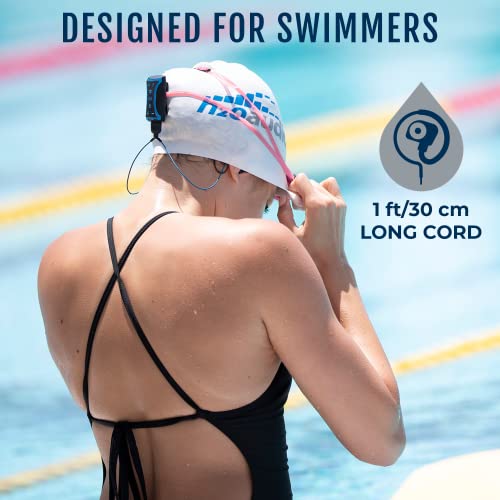 H2O AUDIO Surge SX10 Headphones, Waterproof IPX8, Short Cord, in-Ear Stereo Earbuds Noise Cancelling Earphones for Swimming, Running and Sporting Activities