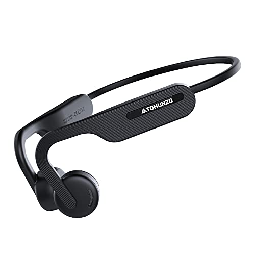 TOHUNZO Air Bone Conduction Headphones, Wireless Bluetooth 5.0 Open Ear Headphones IPX5 Sweatproof Lightweight HiFi 9D Stereo 15 Hrs Playtime Sports Headset with Mic for Running, Cycling, Gym