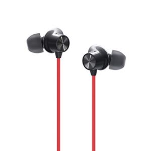 One+ Bullets Wireless Z Bass Edition in-Ear Earphone with Mic, Passive Noise Cancellation (Bluetooth 5.0, Quick Switch) (Reverb Red)