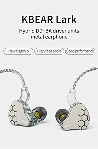 H HIFIHEAR KBEAR Lark 1BA+1DD in Ear Monitor,HiFi Bass in Ear Earphone, IEM Wired Headphones, HiFi Stereo Sound Earphones Noise Cancelling Ear Buds with Case 0.75mm 2pins Cable(with Mic,Mauve) …