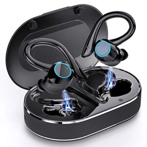 andfive wireless earbuds, [2022 new model] bluetoth 5.1 headphones in ear with earhooks, wireless sport headphones for running, bluetoth earphones noise cancelling deep bass, ip7 waterproof headset