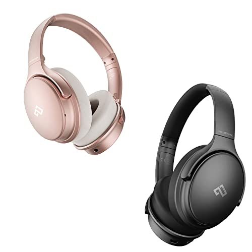 INFURTURE Active Noise Cancelling Headphones with Microphone, Wireless Over Ear Bluetooth Headphones-Black and Pink