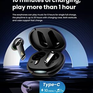 Edifier NeoBuds S Bluetooth V5.2 Wireless Earbuds with Snapdragon Sound, Active Noise Cancelling Earphones with 6 Microphones, Subwoofer, IP54 Waterproof, Gaming Mode – Black