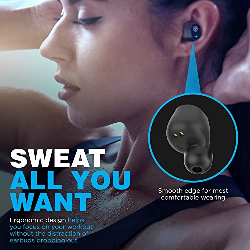 MINDBEAST Bluetooth Earbuds with Noise Cancelling and Strong Bass - Portable and Lightweight with 36 Hours Battery Life - Compatible with iPhone, Samsung, Android, PC, and Gaming Devices T98 Balck