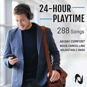 Nuvelon ONE Active Noise Canceling Headphones with Adjustable Bass, Wireless Over-Ear Bluetooth Headphones