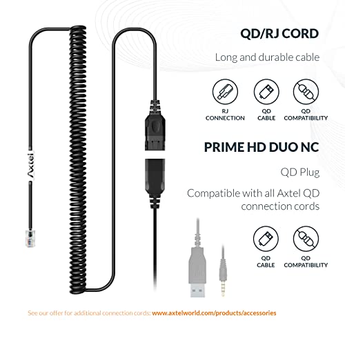 Axtel Bundle Prime Duo with AXC-04 Cable | Noise Cancellation - Compatible with Cisco 6900, 7800, 7900, 8800, 8900, 9900 Series Phones