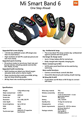 Xiaomi 2021 Mi Band 6 + Buds 3 Pro Airdots, Professional Active Noise Cancellation, Ambient Sound Enhancer, 28Hr Playback, Triple Mic for Voice, USB-C & Wireless Charge (MI Band 6 + Buds 3 Pro Black)