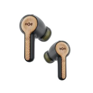 house of marley rebel true wireless earbuds with microphone, bluetooth connectivity, 8 hour battery life with in-case charging, and sustainable materials