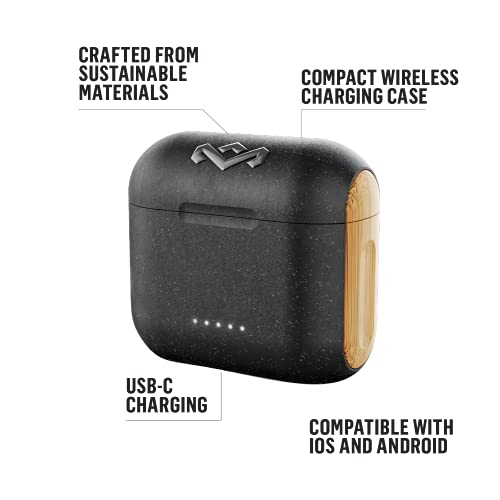 House of Marley Rebel True Wireless Earbuds with Microphone, Bluetooth Connectivity, 8 Hour Battery Life with in-Case Charging, and Sustainable Materials