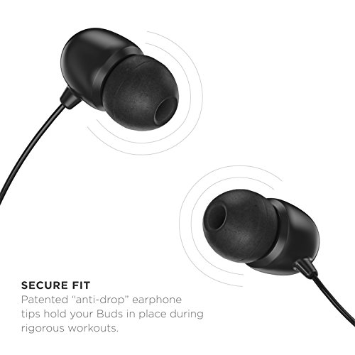 phaiser Bluetooth Headphones, Retractable Neckband Earbuds with Microphone, Wireless Sweatproof Inear Earphones, Portable Cordless Stereo Headset, Black