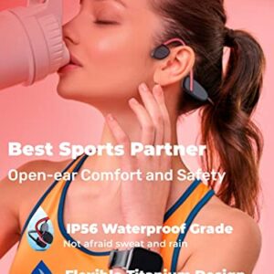 GenXenon Bone Conduction Headphones Bluetooth 5.3 Open Ear Headphones IPX6 Waterproof 8 Hours Playtime Wireless Earphones Bluetooth Headset with Mic for Running, Cycling, Driving, Sports, and Fitness