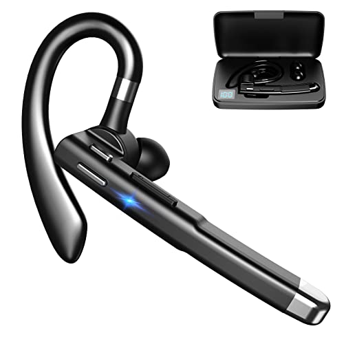 ＷＭＷＹＭＸ Bluetooth Headset One Ear Earphone Earpiece for Cell Phones Wireless Headset with Charging Case and LED Intelligence Display