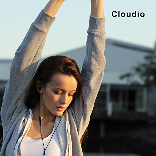 Cloudio D-Cube High Fidelity High Resolution Earphones Dual Driver Hybrid in-Ear Headphones Music Earbuds with Natural Sound, Extra Bass Dive Treble Extension, Noise Cancelling, MIC and Remote, Case