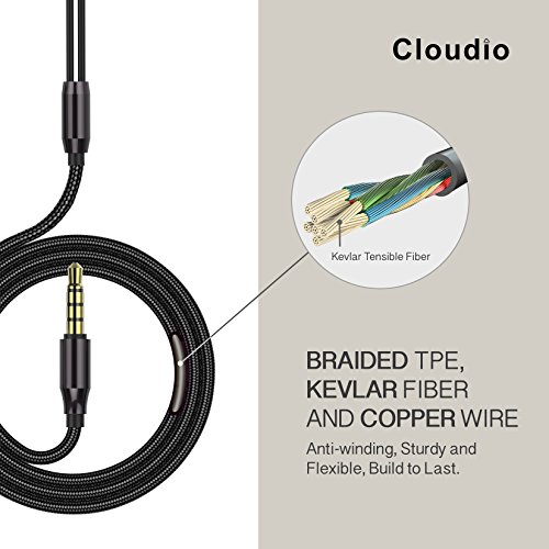 Cloudio D-Cube High Fidelity High Resolution Earphones Dual Driver Hybrid in-Ear Headphones Music Earbuds with Natural Sound, Extra Bass Dive Treble Extension, Noise Cancelling, MIC and Remote, Case