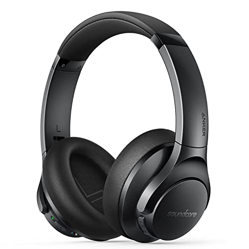 Soundcore by Anker Life Q20+ Active Noise Cancelling Headphones, 40H Playtime, Connect to 2 Devices, Memory Foam Earcups, Bluetooth Headphones for Travel, Home Office (Renewed)