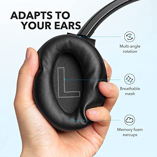 Soundcore by Anker Life Q20+ Active Noise Cancelling Headphones, 40H Playtime, Connect to 2 Devices, Memory Foam Earcups, Bluetooth Headphones for Travel, Home Office (Renewed)