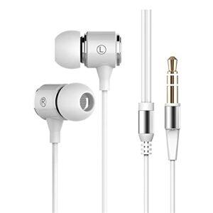 long cord earplug headphones without mic for tv watching ,wired ear buds earbuds with microphone,noise cancelling music headphones for work,deep bass 3.5mm earbuds for compute,in ear monitors (10ft)