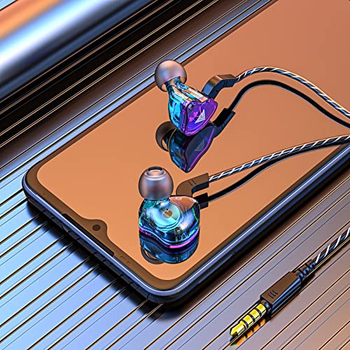 3.5mm Sports Headphones Wired Earbuds for Google Pixel 5a 4a 3a Noise Canceling Stereo Bass Gaming Headset in-Ear Earphones with Mic for Samsung Galaxy A52 A03s A33 A13 iPhone 6S 6 5S SE MP3 MP4 PS5