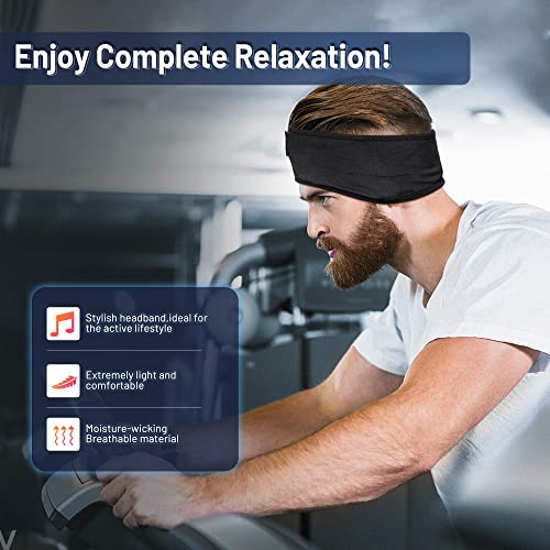 Sleeping Headphones Bluetooth Headband, Perytong Sports Bluetooth Headband Headphones with Thin Speakers, Sleep Earbuds, Sleeping Headphones for Workout Running Yoga Nap, Gift for Men and Women