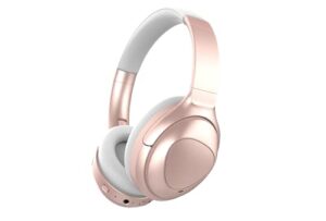 puro sound labs: puropro hybrid active noise cancelling volume limiting headphones, wireless over ear bluetooth headphones, 32h playtime, hi-res audio, for travel and home office (rose gold)