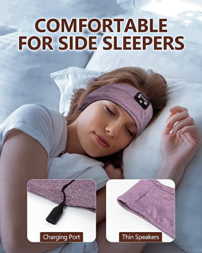 Sleep Headphones Bluetooth Headband, Perytong Sports Bluetooth Headband Headphones with Thin Speakers, Sleep Earbuds, Sleeping Headphones for Workout Running Yoga Nap, Gift for Men and Women