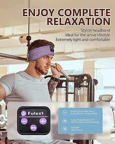 Sleep Headphones Bluetooth Headband, Perytong Sports Bluetooth Headband Headphones with Thin Speakers, Sleep Earbuds, Sleeping Headphones for Workout Running Yoga Nap, Gift for Men and Women